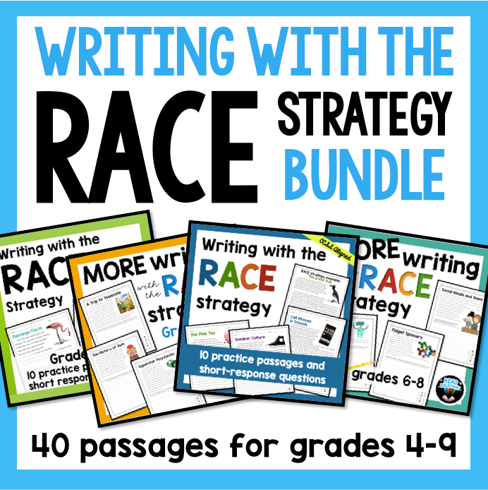 RACE Strategy Writing Prompts and Passages BUNDLE – Read Relevant