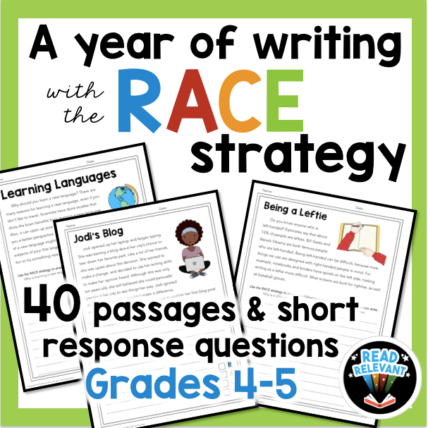 RACE Strategy 40 Prompts and Passages for All Year Grades 4-5 – Read ...
