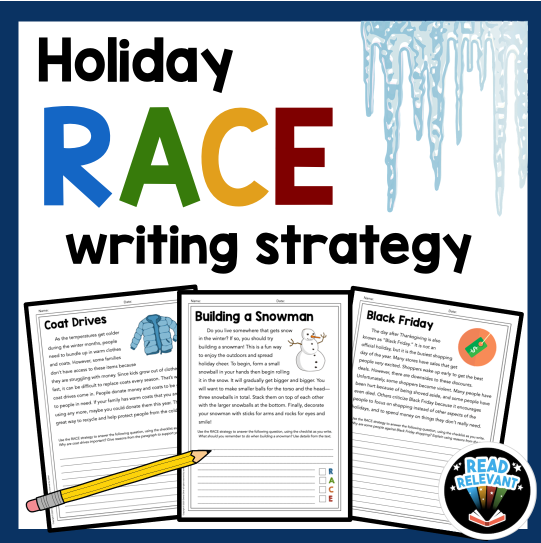 Holiday RACE Writing Strategy Prompts – Read Relevant